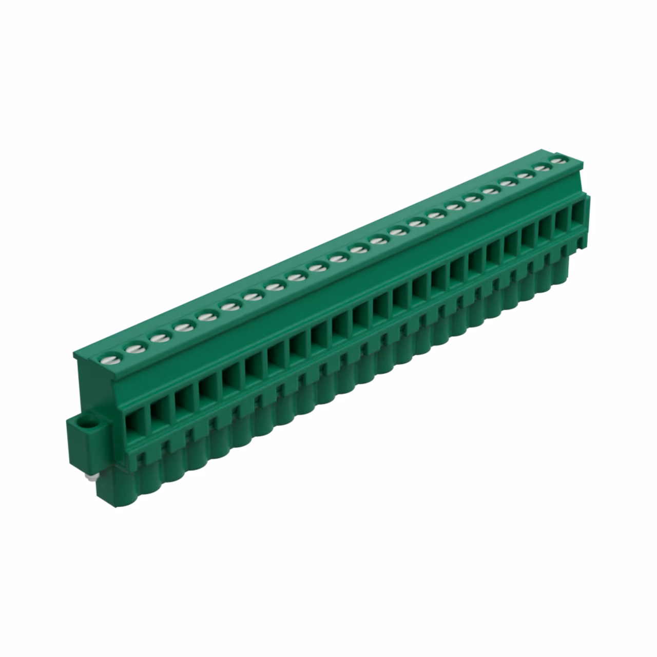 5.00mm Pitch Eurostyle Vertical Plug, with Retention Screws, Rear Wire Entry, Green Housing, Gold (Au) Plated, 23 Circuits for sale