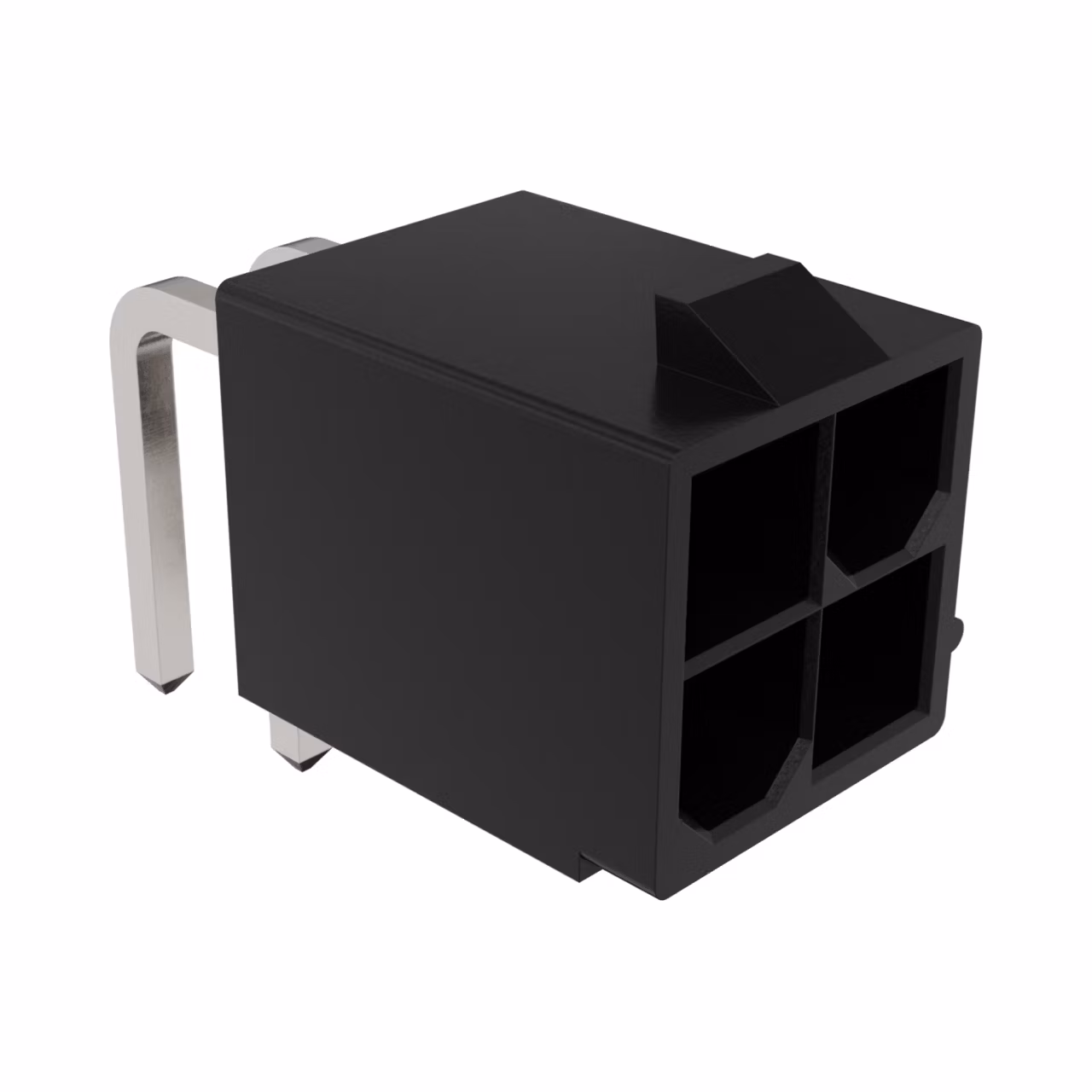 Mini-Fit Jr. Vertical Header, 4.20mm Pitch, Single Row, 24 Circuits, with Snap-in Plastic Peg PCB Lock, Matte Tin, Black