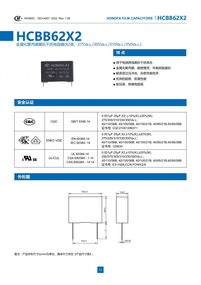 HCBB62X2 datasheet page 1