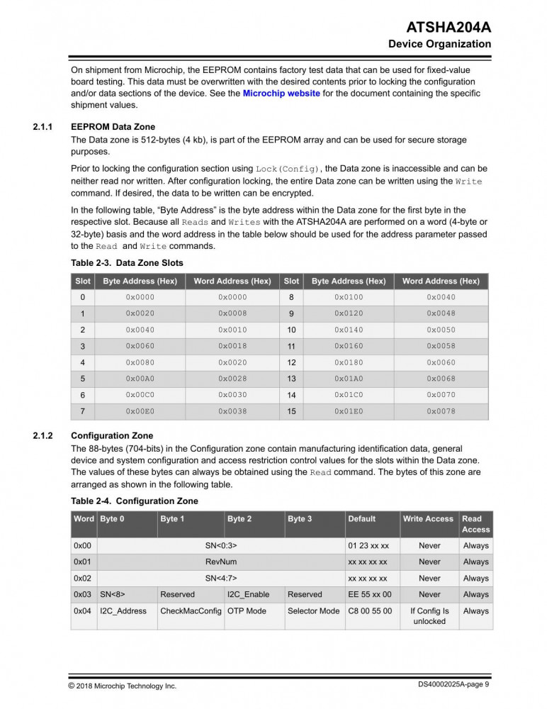 ATSHA204A datasheet page 9