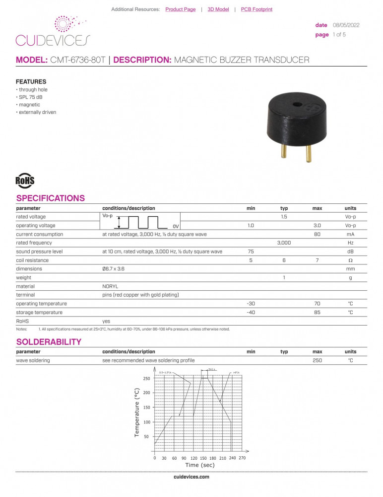 CMT-6736-80T datasheet page 1