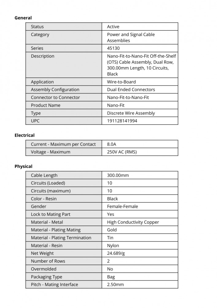 MOLEX 451301003 document preview, page 2