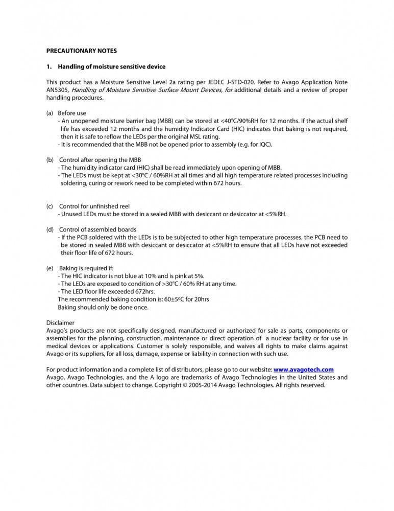 HSMF-C146 datasheet page 7