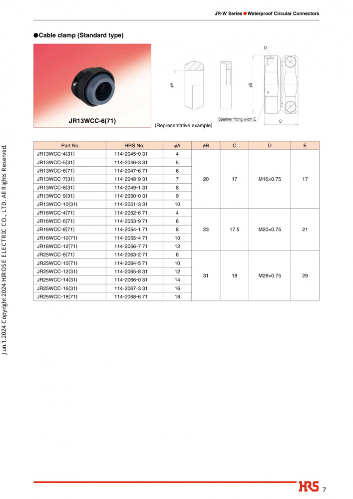 HRS JR-W Series catalog page 7