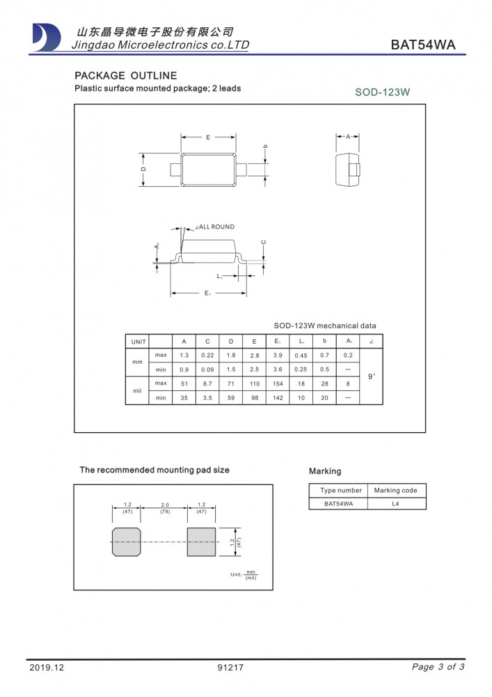 BAT54WA datasheet page 3