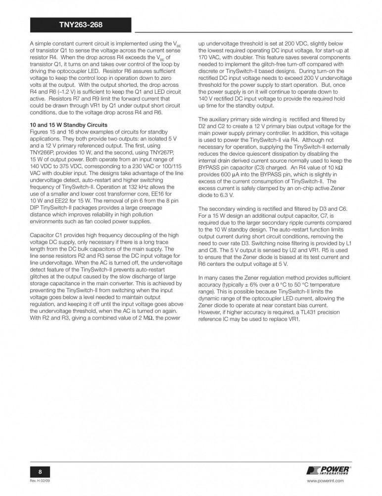 TNY265PG datasheet page 8