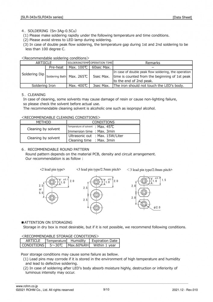 ROHM SLR-343 series datasheet page 9