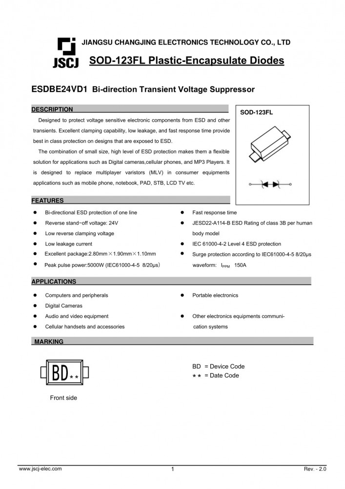 ESDBE24VD1 datasheet page 1