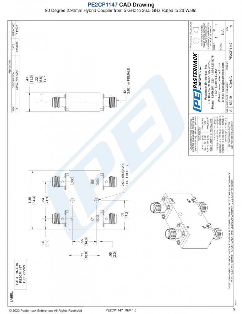 PE2CP1147 technical datasheet page 5