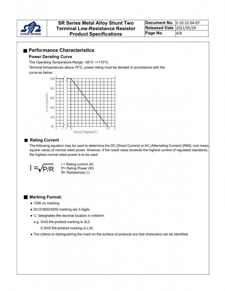 EVER OHMS SR Series datasheet page 4