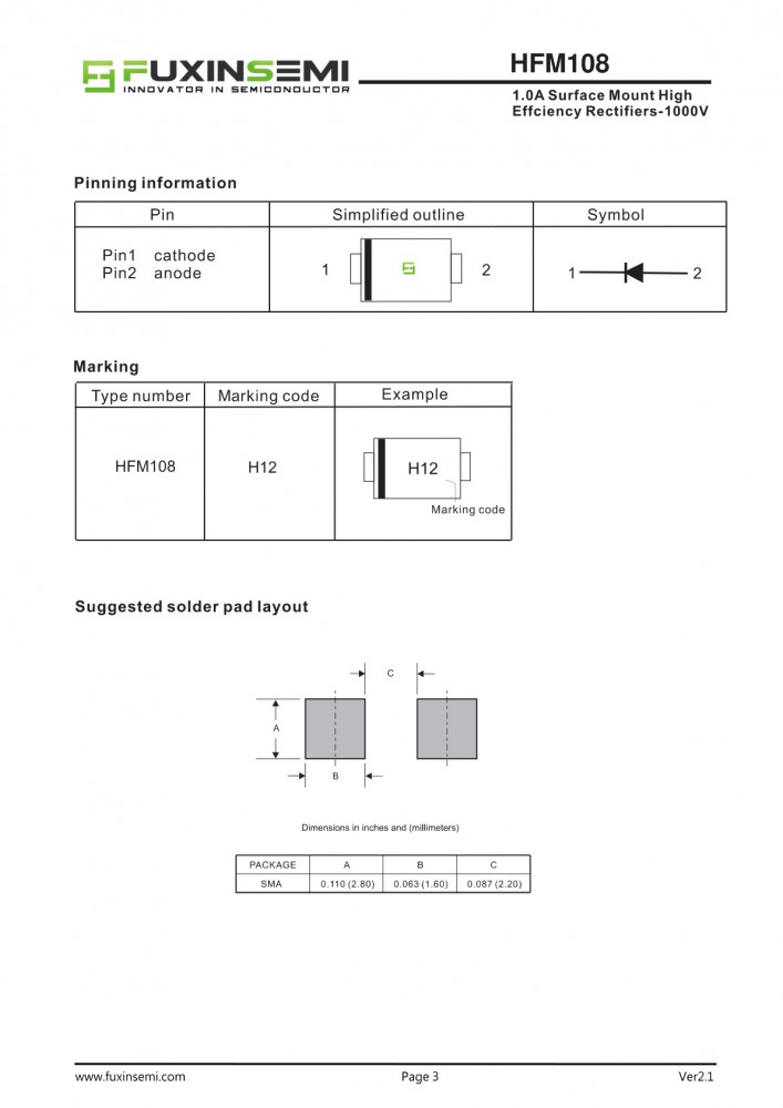 HFM108 datasheet page 3