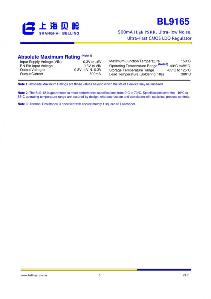 BL9165 datasheet page 5