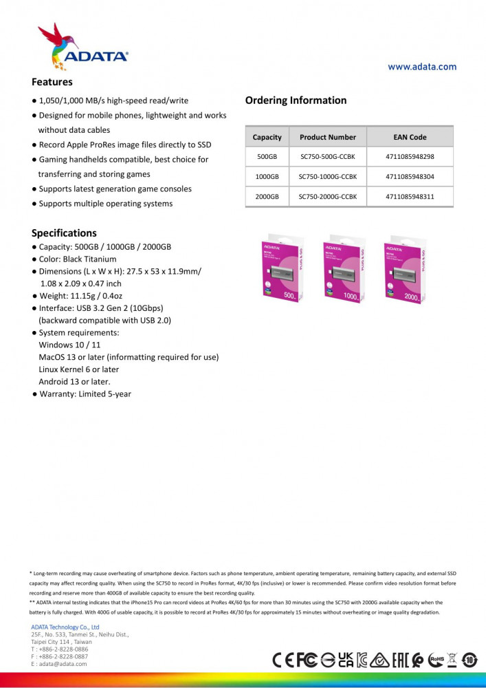 SC750 technical document page 3