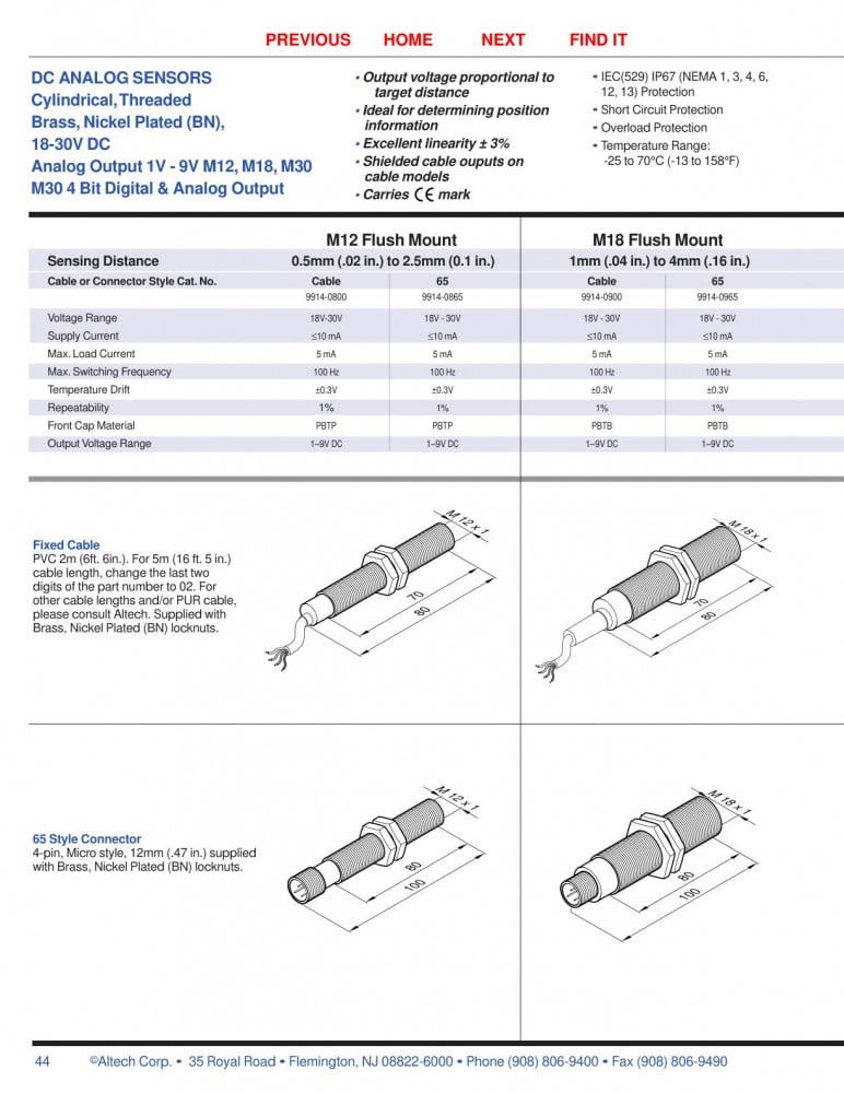 Altech 9914-0800 technical document page 1