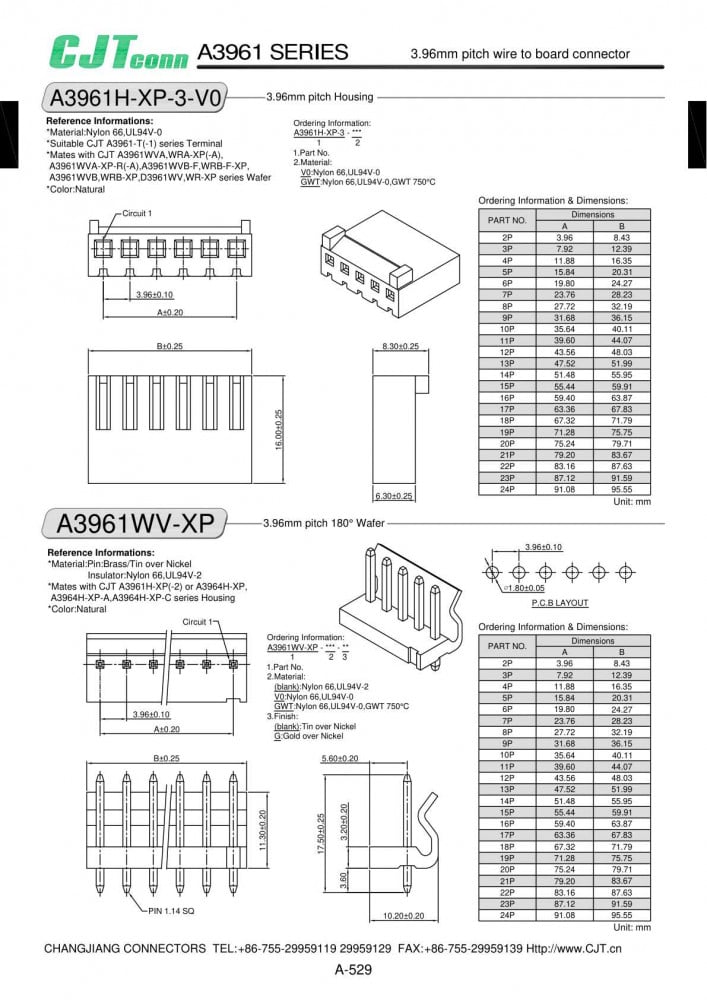 CJT A3961 series technical drawing page 4