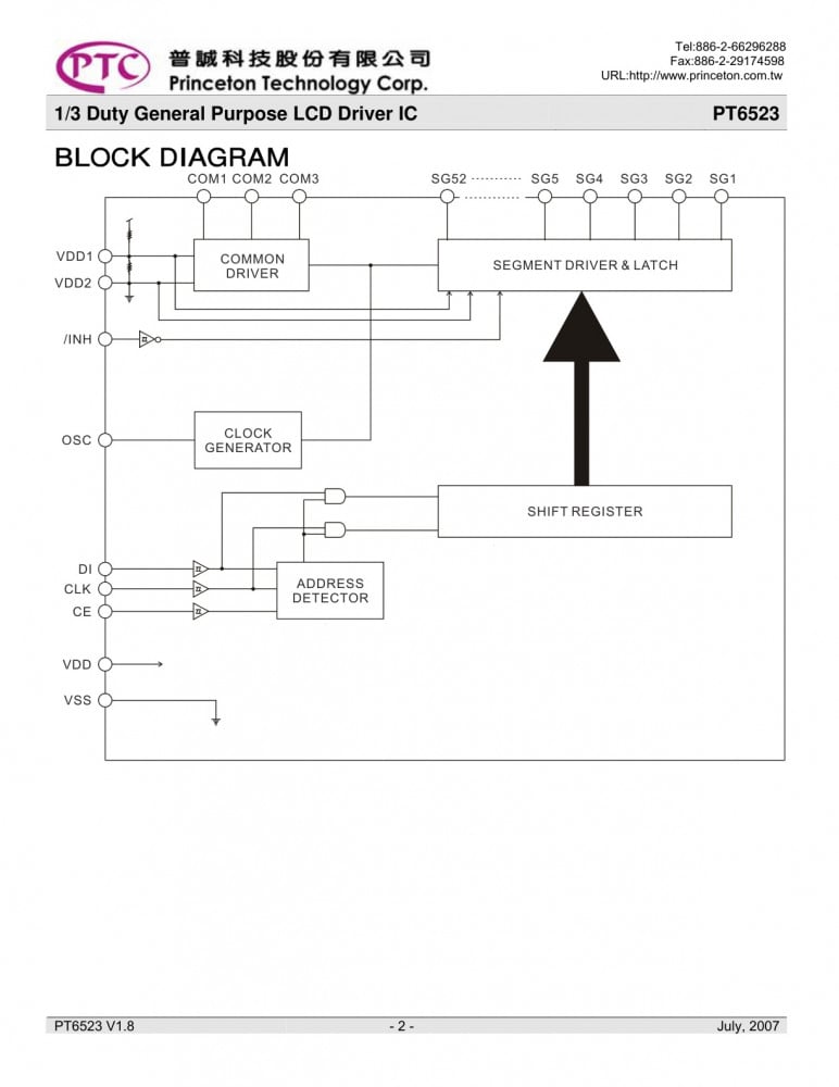 PT6523HQ datasheet page 2