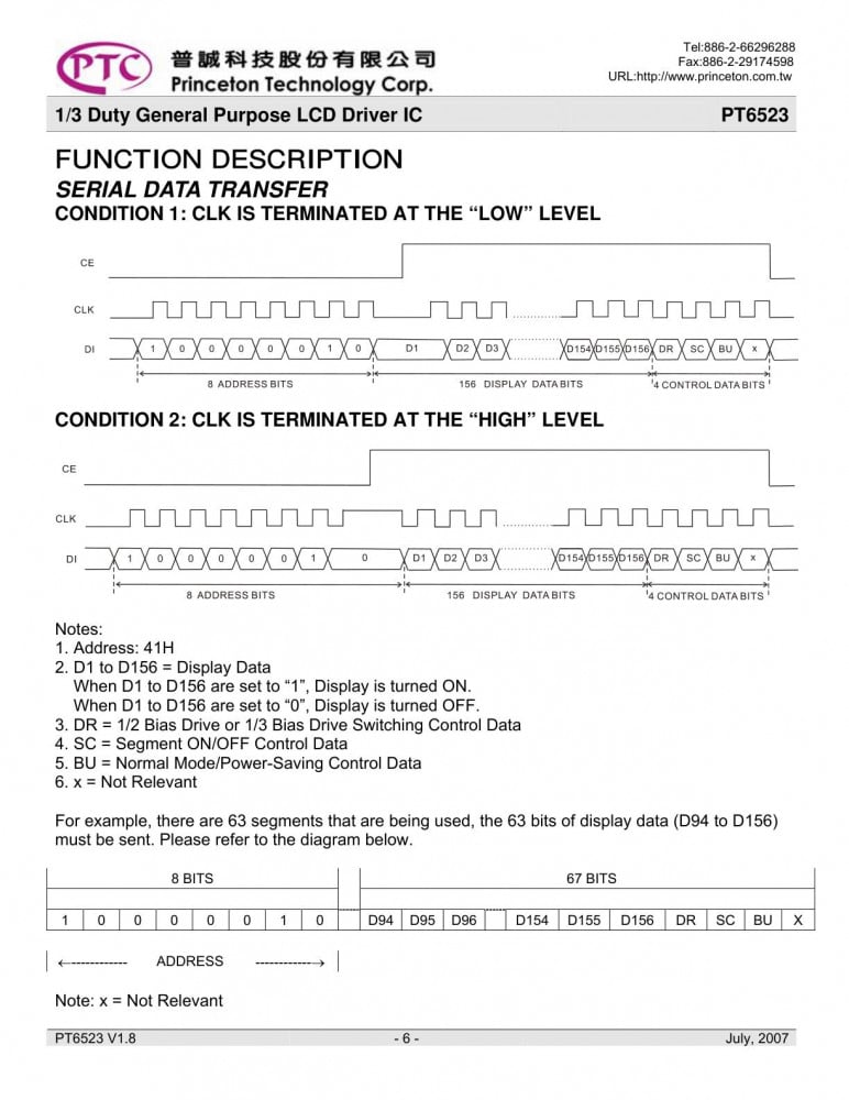 PT6523HQ datasheet page 6