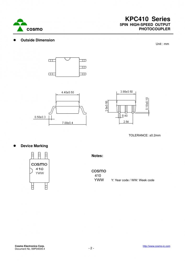 KPC410 0E datasheet page 2