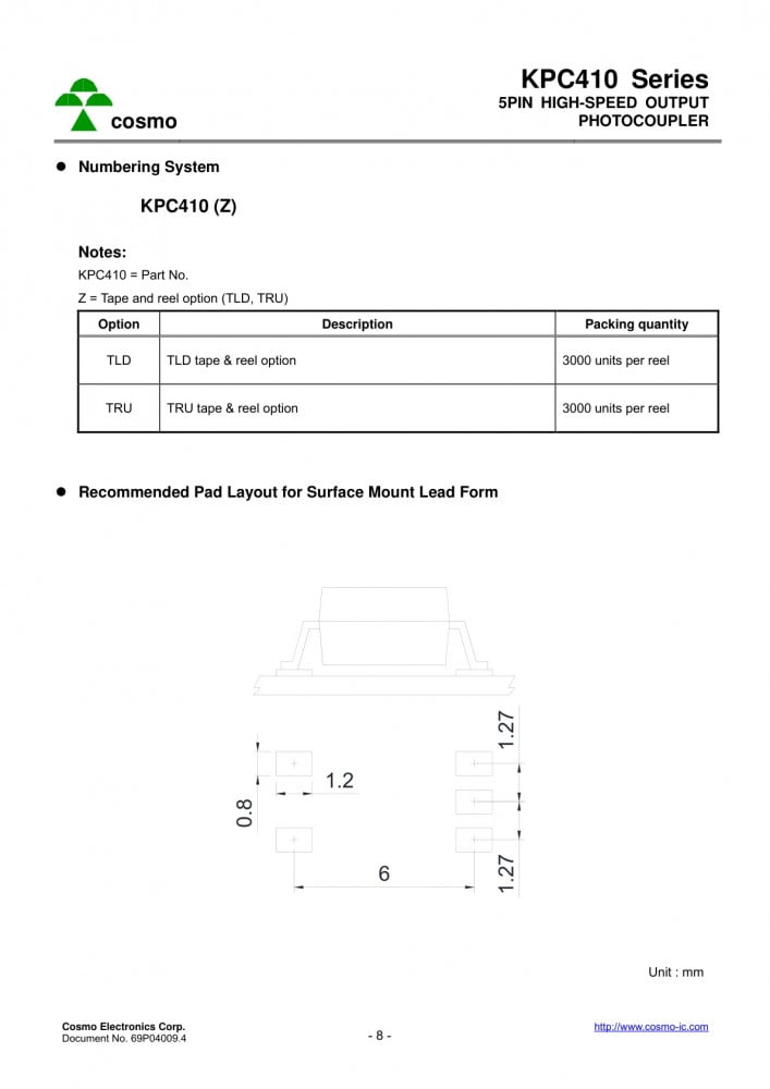 KPC410 0E datasheet page 8