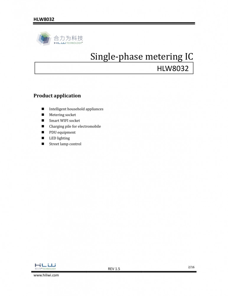 HLW8032 datasheet page 2