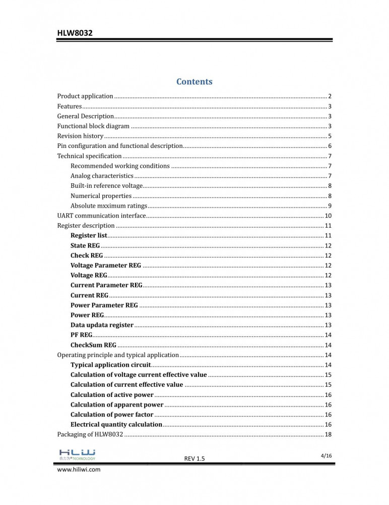 HLW8032 datasheet page 4