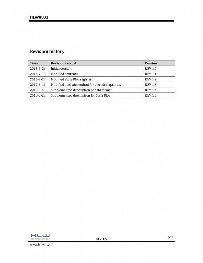 HLW8032 datasheet page 5