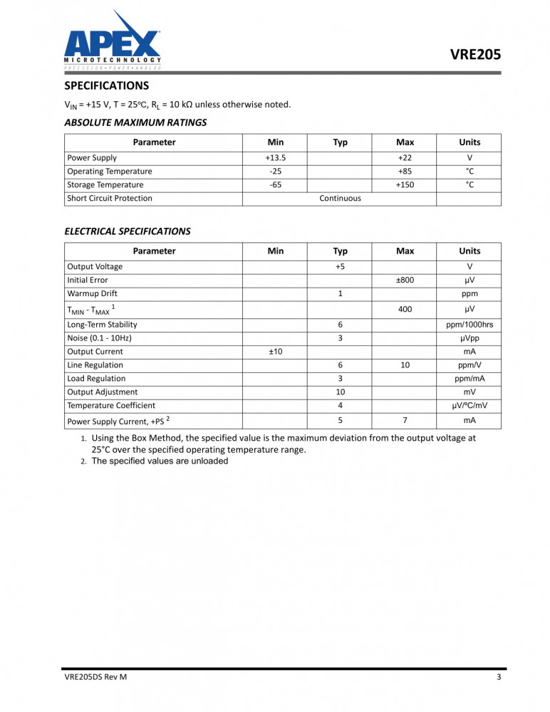 VRE205 technical document page 3