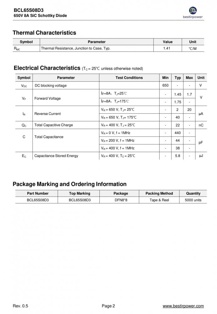BCL65S08D3 datasheet page 2