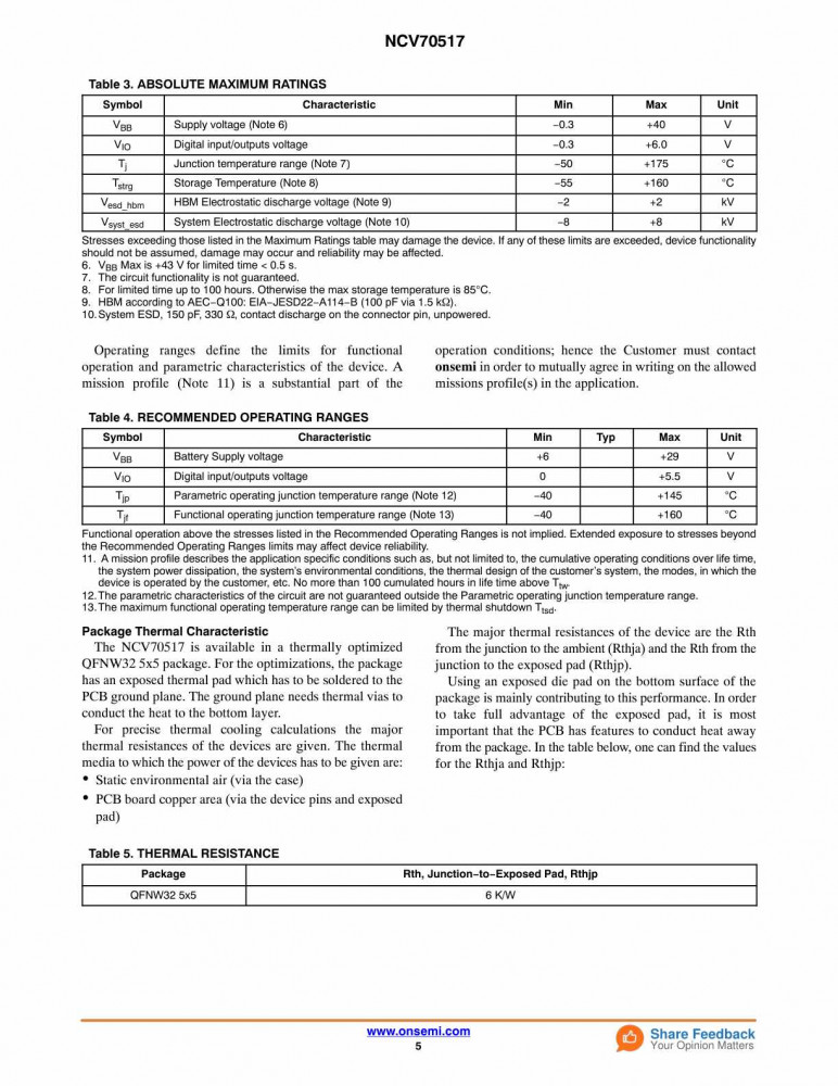 NCV70517 datasheet page 5