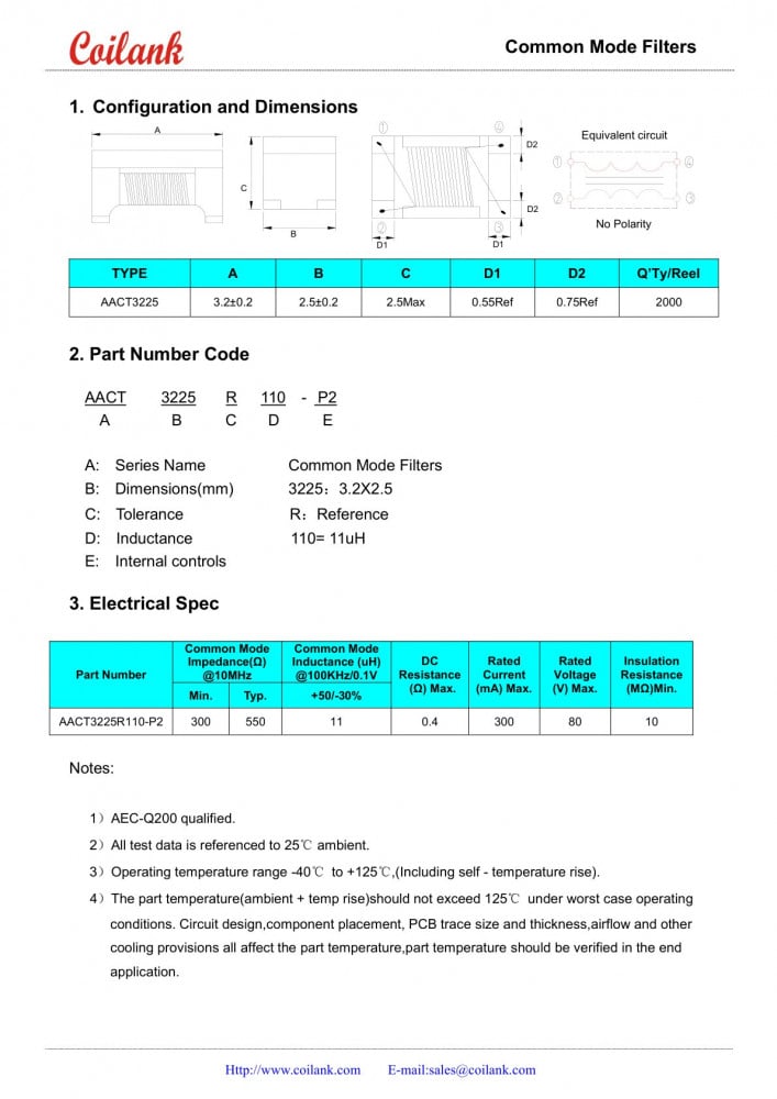 AACT3225R110-P2 technical document preview