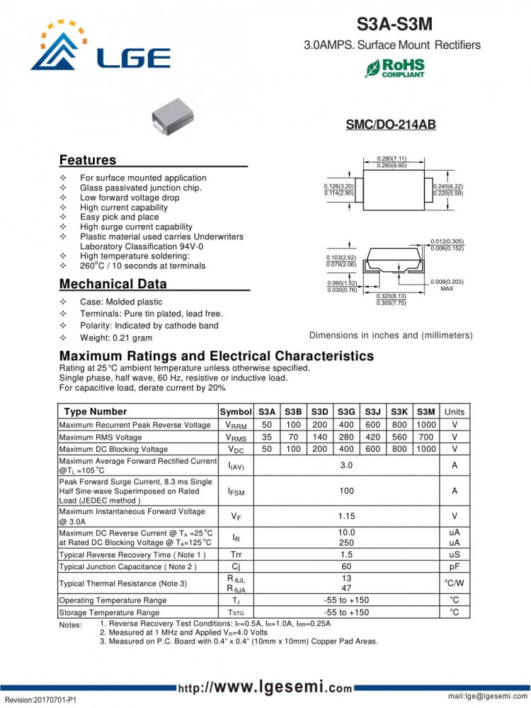 LGE S3D datasheet page 1