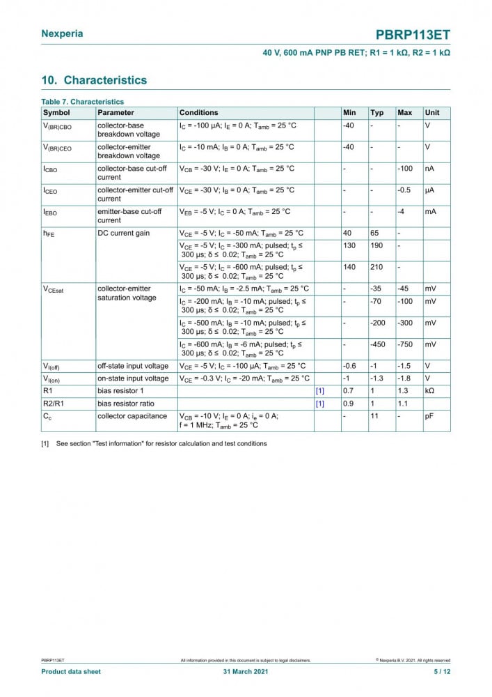 PBRP113ET datasheet page 5