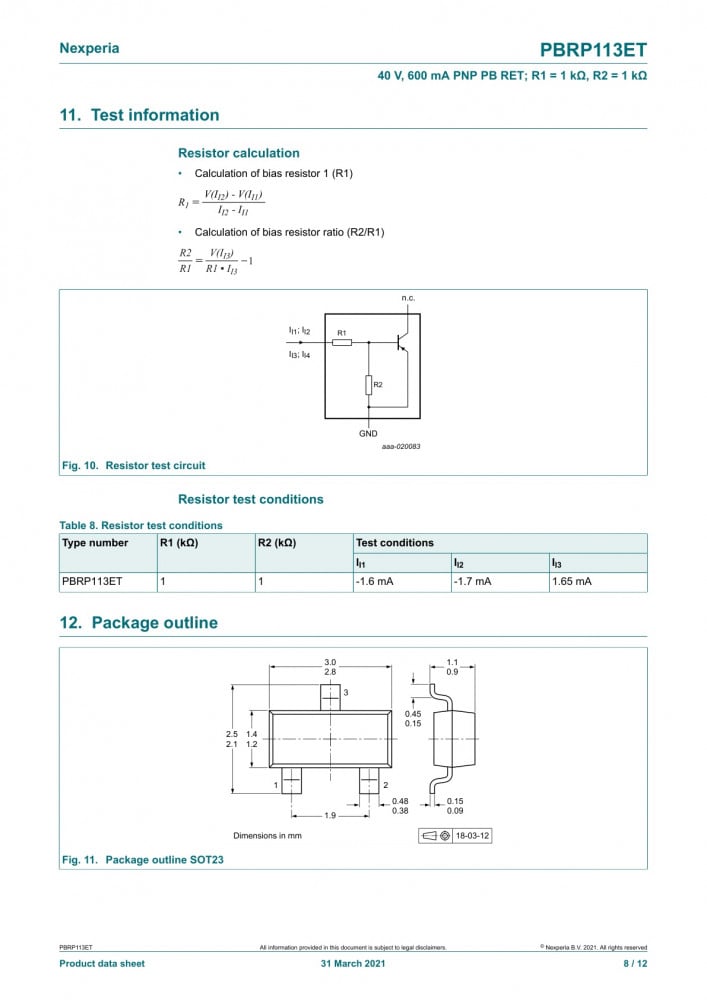 PBRP113ET datasheet page 8