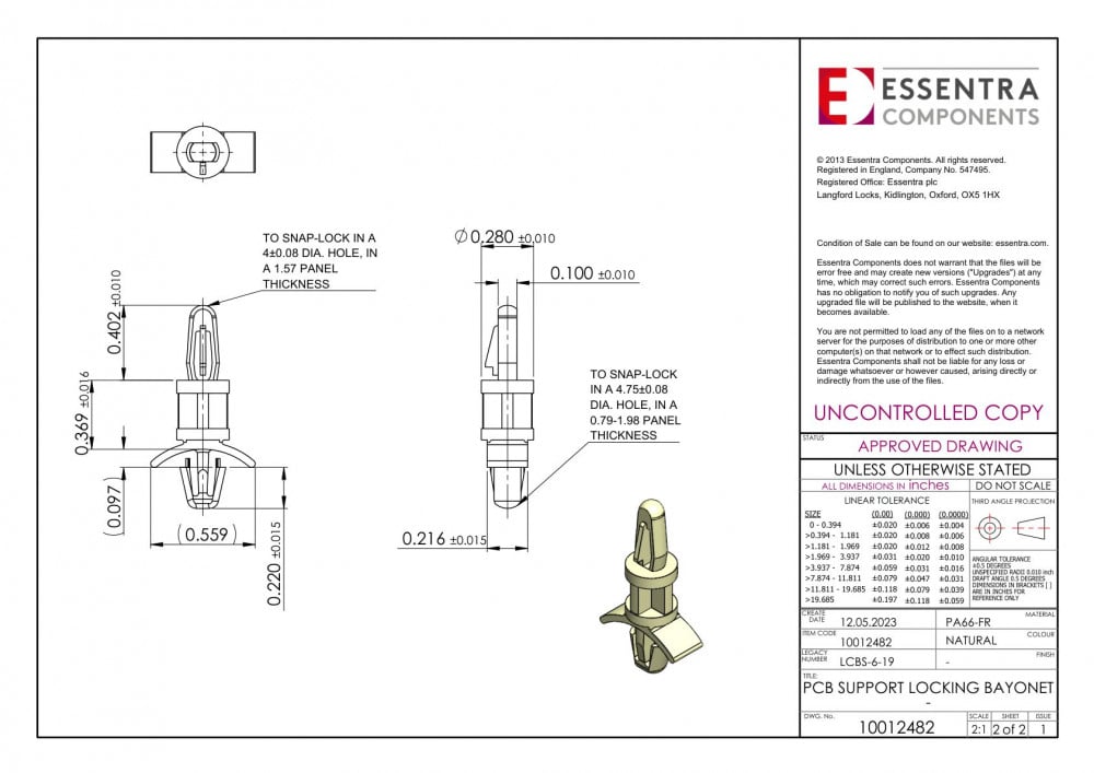 Essentra LCBS-6-19 approved drawing page 2
