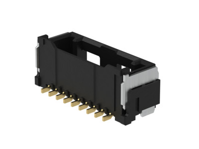 Mini50 Unsealed Header, UL 94 V0, Right-Angle, SMT, Single Row, 8 Circuits, Tin (Sn) Plating, Polarization Option B, Gray, Tube