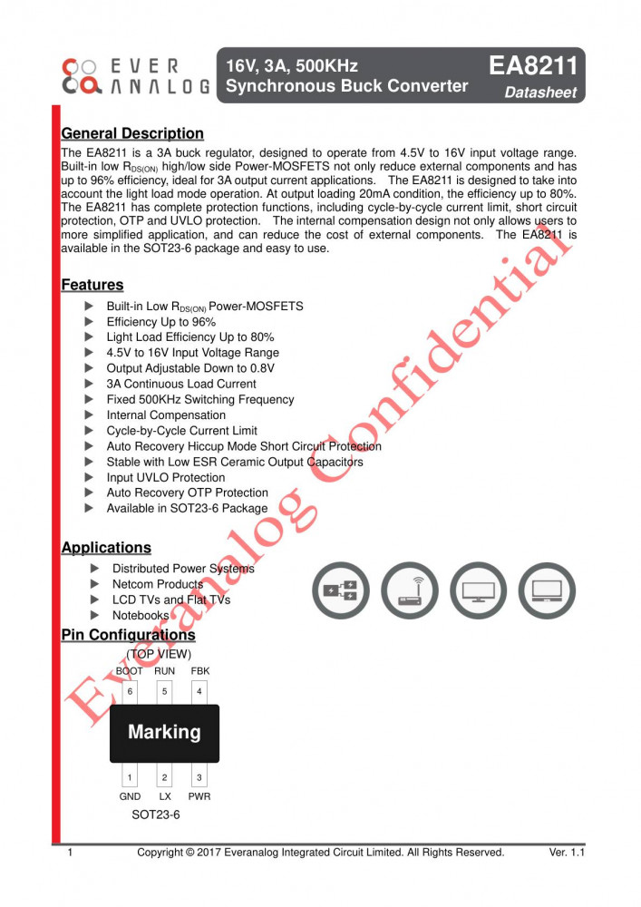 EA8211T6R datasheet page 1