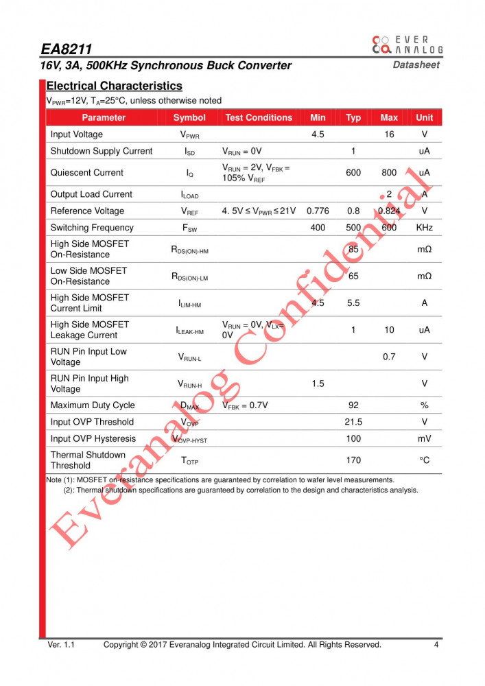 EA8211T6R datasheet page 4