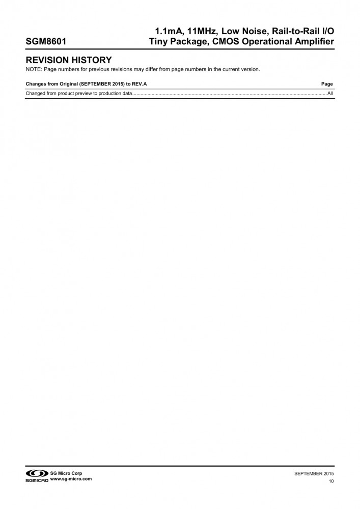 SGM8601 datasheet page 10
