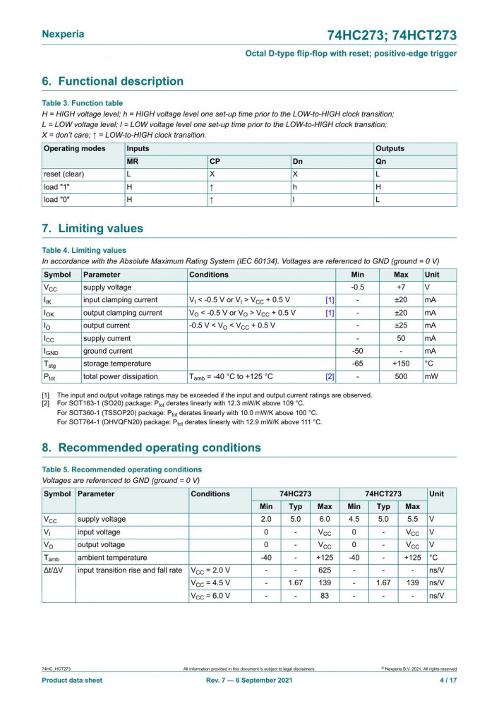 74HCT273PW,118 datasheet page 4