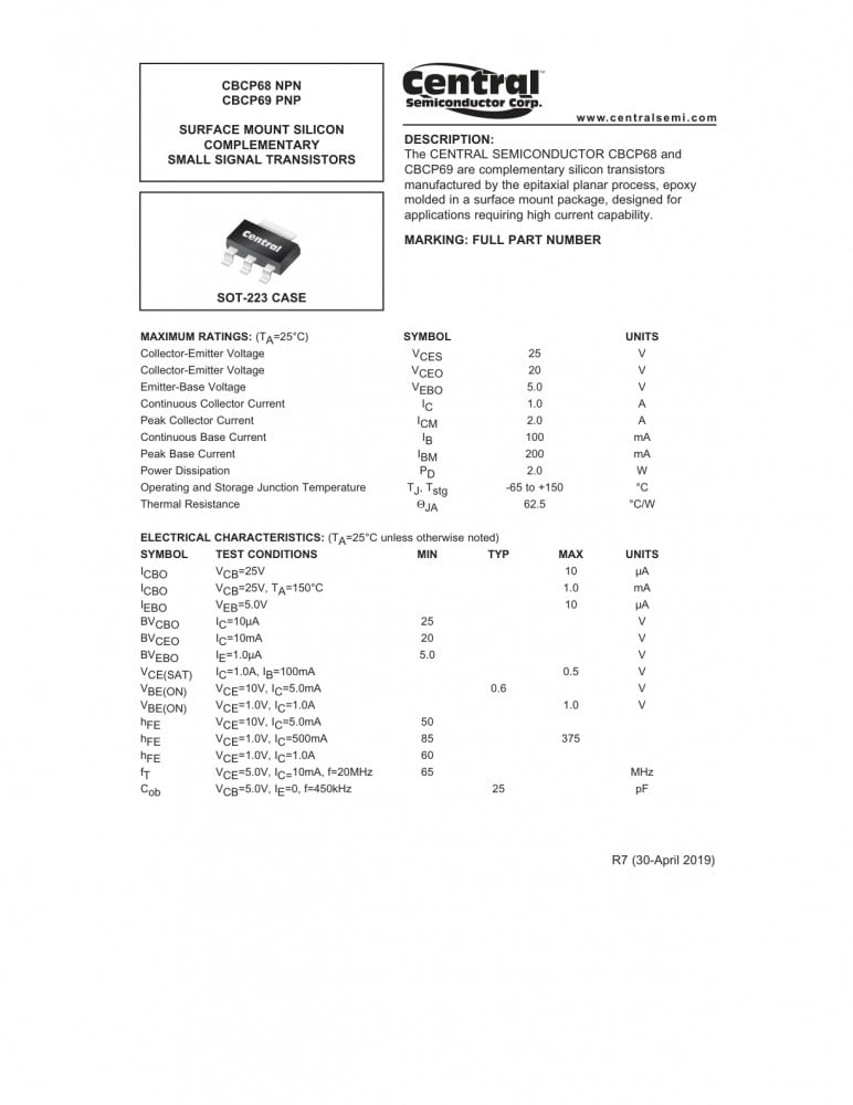 CBCP68 TR PBFREE datasheet page 1