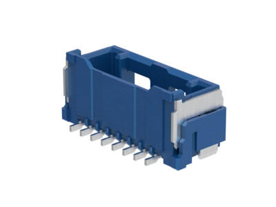 1.50mm Pitch, CLIK-Mate PCB Receptacle, Single Row, Surface Mount, Vertical, Tin Plating, Positive Lock, with Pick-and-Place Polyimide Tape, 2 Circuits, Blue