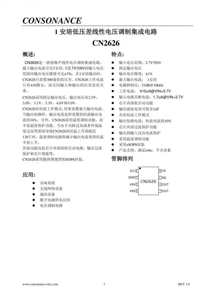 CN2626 datasheet page 1