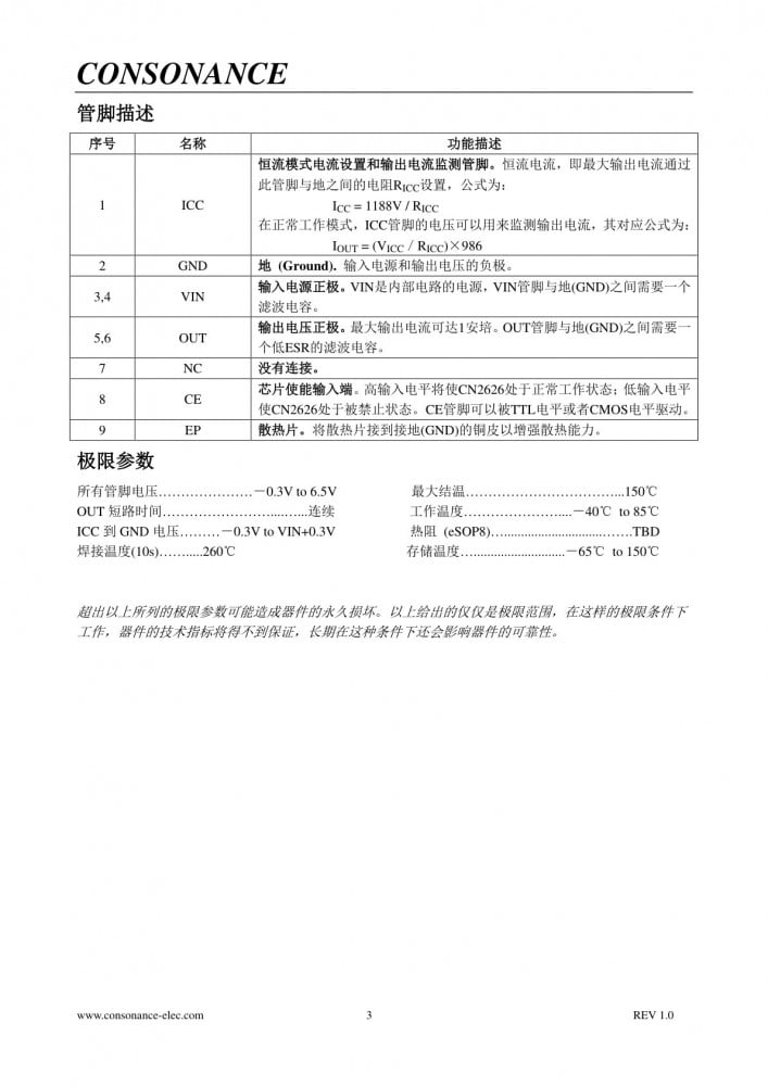 CN2626 datasheet page 3