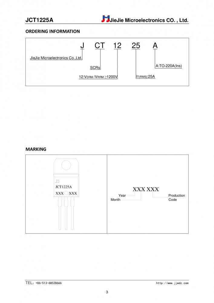 JCT1225A datasheet page 3