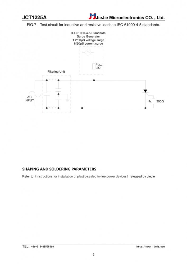 JCT1225A datasheet page 5