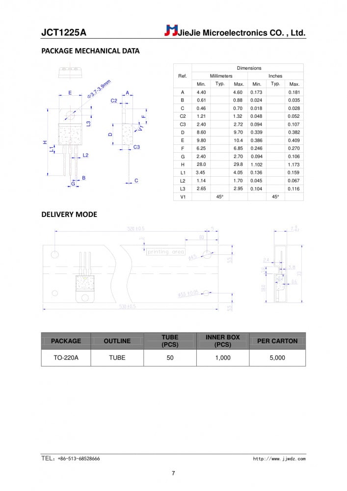 JCT1225A datasheet page 7