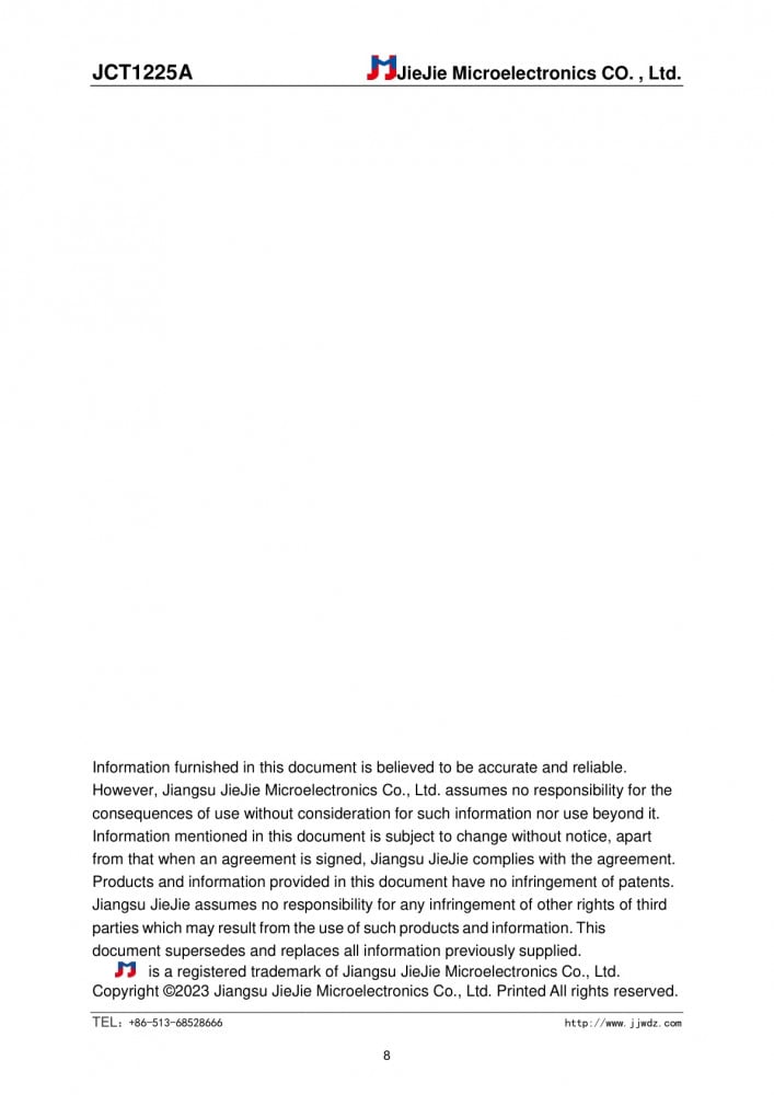 JCT1225A datasheet page 8
