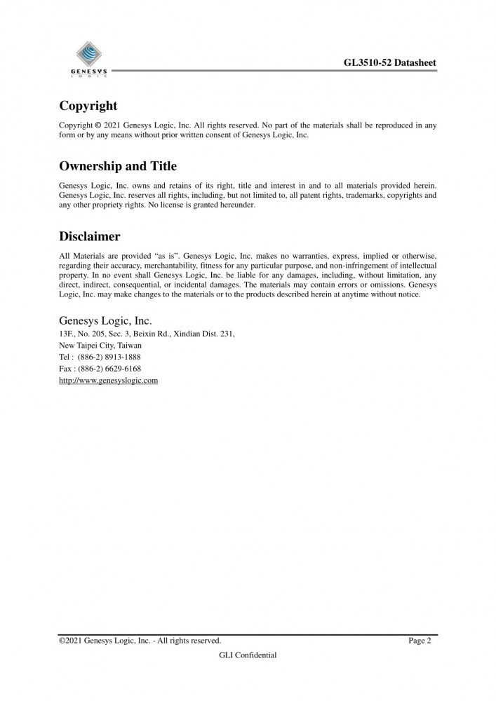 GL3510 datasheet page 2