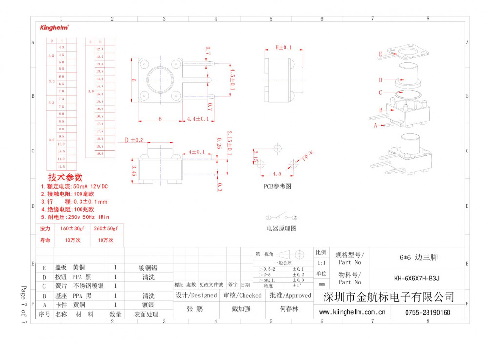 KH-6X6X7H-B3J approval sheet page 7