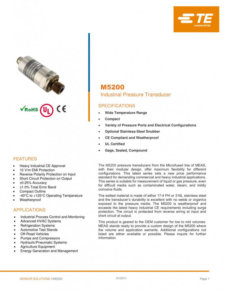 M5200 datasheet page 1